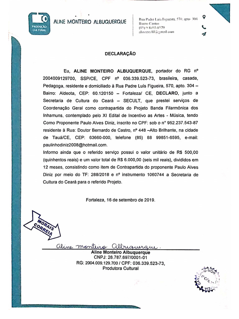 Declarações de Contrapartida | PDF