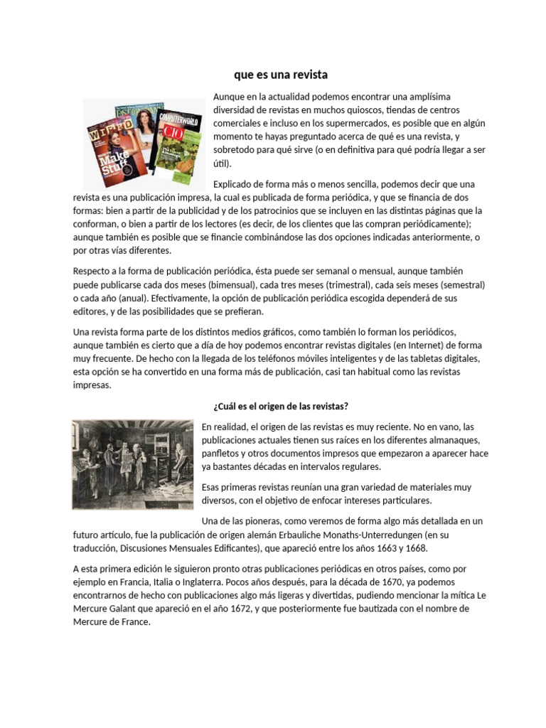Que Es Una Revista | PDF | Revistas | Medios de comunicación en masa