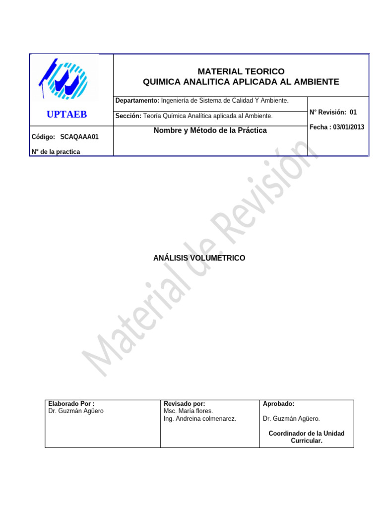 GUIA DE VOLUMETRIA 1 | PDF