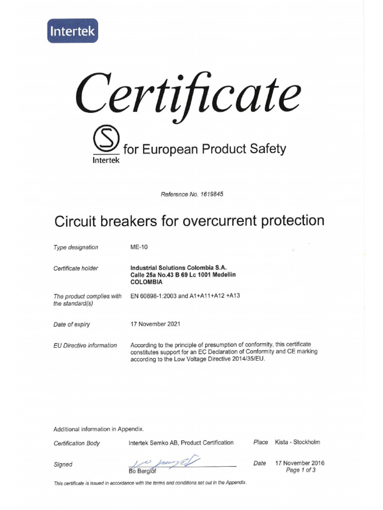 MERNOK Miniterruptores Pulg in SEMKO | PDF