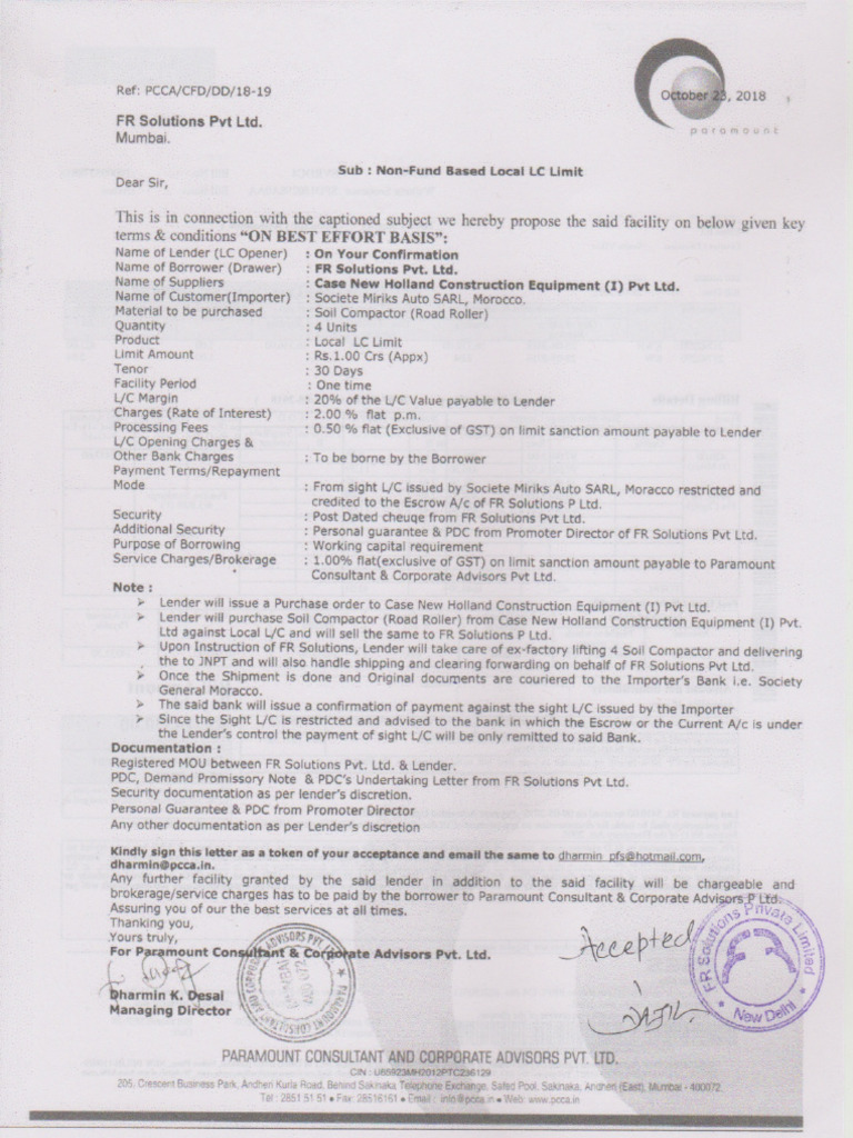 Paramount Letter 1 | PDF