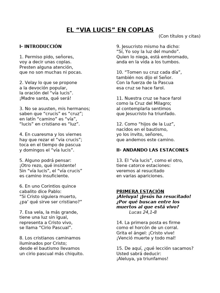 EL VIA LUCIS EN COPLAS | PDF