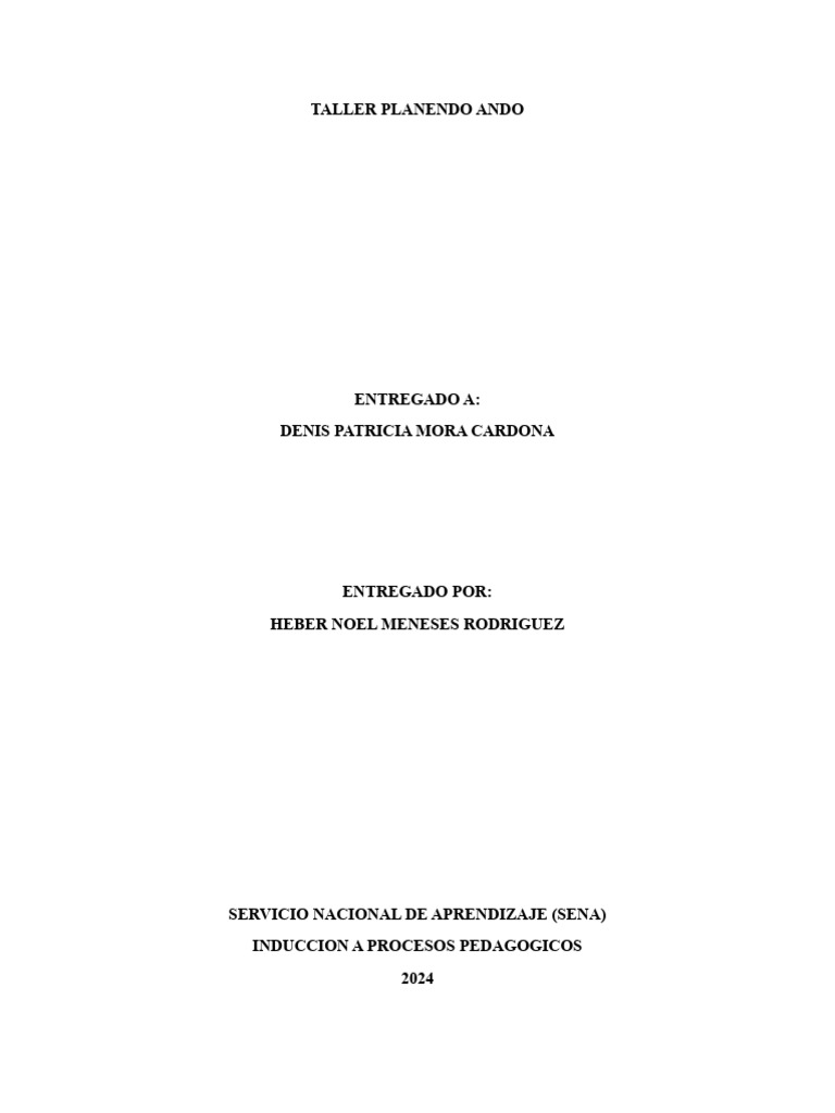 Taller Planeando Ando Construccion | PDF