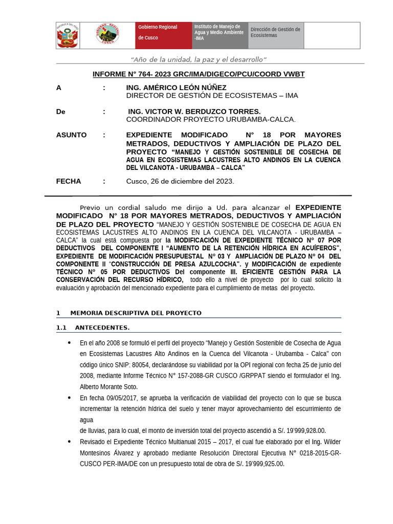 Sustento Modificado (Coordinador) | PDF | Recursos hídricos | Agua