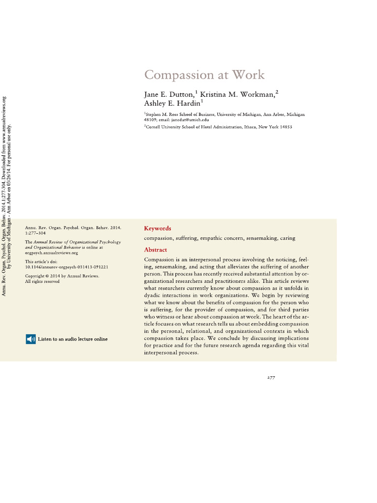 Artigo Compassion at Work | PDF
