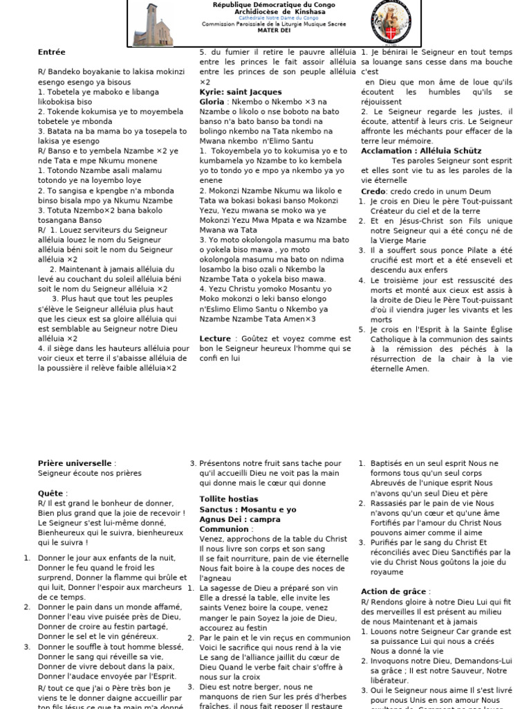 Programme Messe Mater Dei | PDF