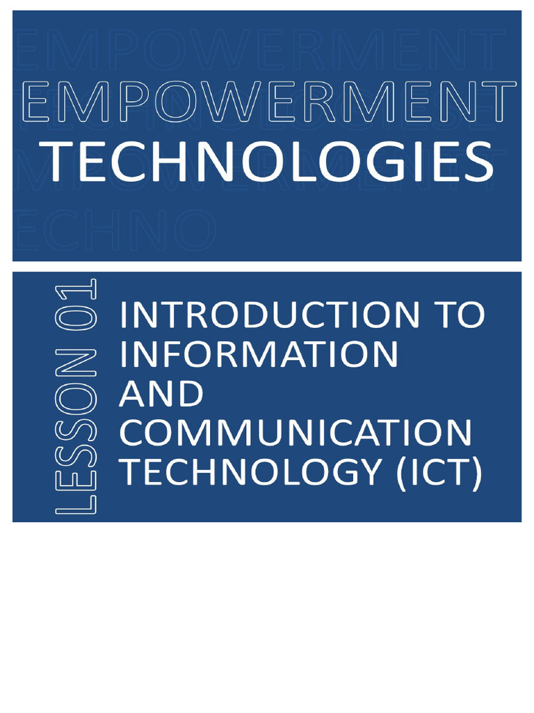 Lesson 01 Introduction To ICT SY2024 2025 1 | PDF