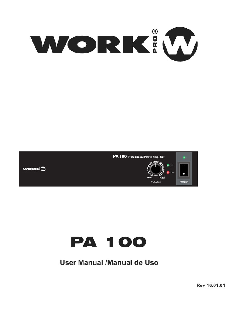 Work PA100-PA100MX Manual | PDF