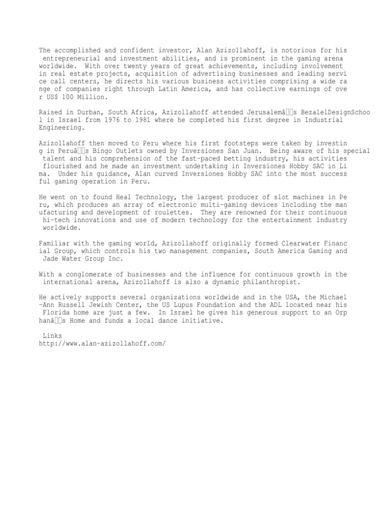 About Alan Azizollahoff | PDF