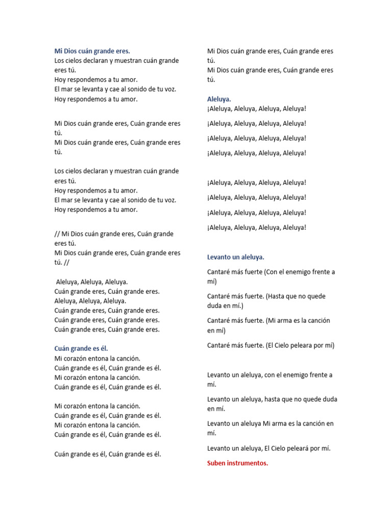 Mi Dios Cuán Grande Eres | PDF