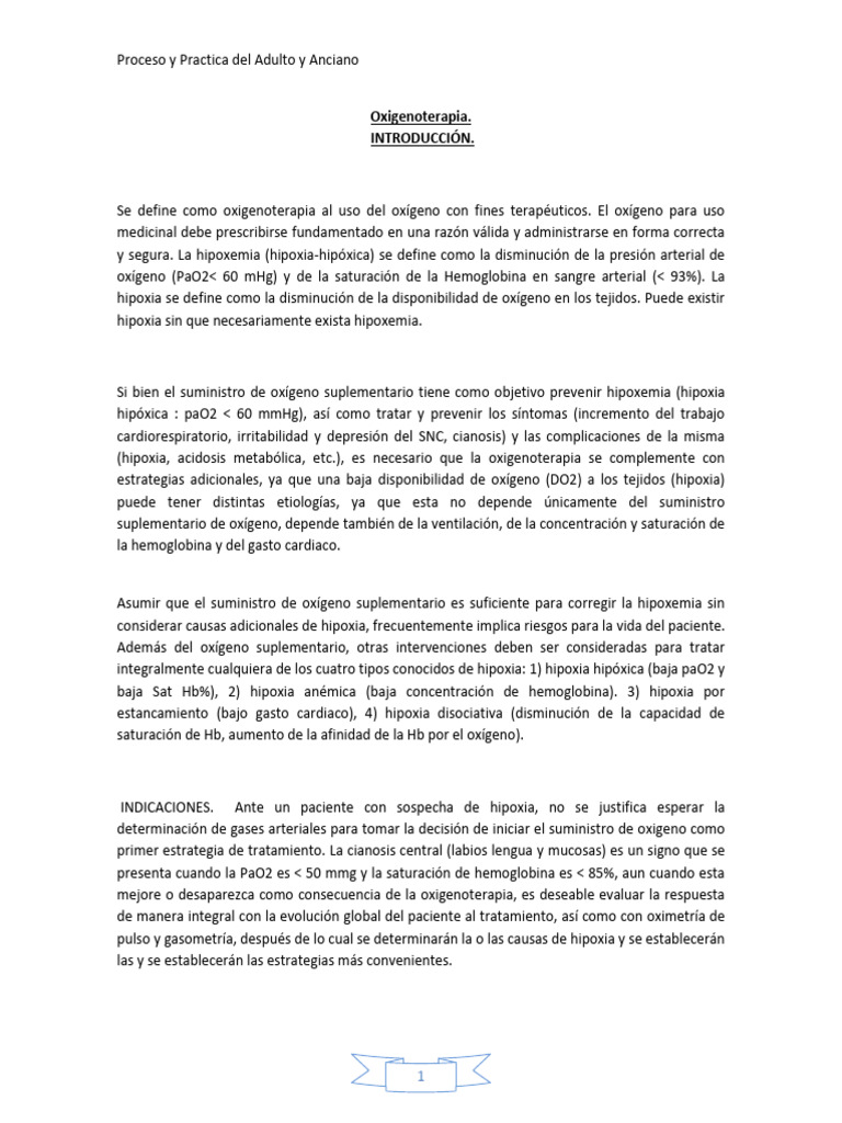 Oxigen Oter Apia | PDF