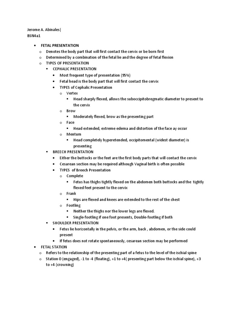 Fetal Presentation | PDF | Wellness