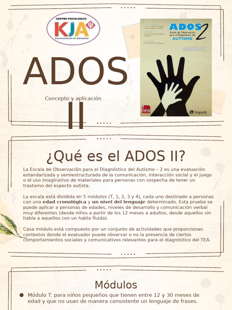 ADOS 2 Con Informe | PDF
