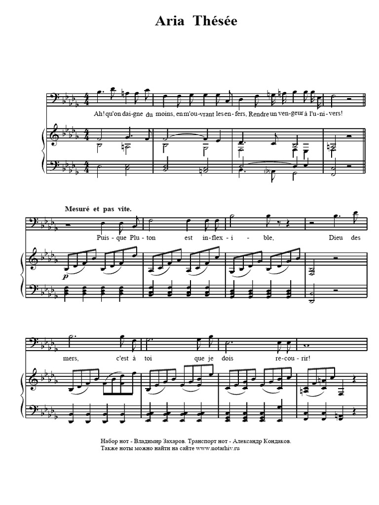Aria Thesee (transposé -1 ton) | PDF Aria Thesee (transposé -1 ton) | PDF