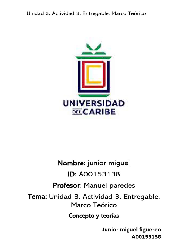 Unidad 3. Actividad 3. Entregable. Marco Teórico 2 | PDF