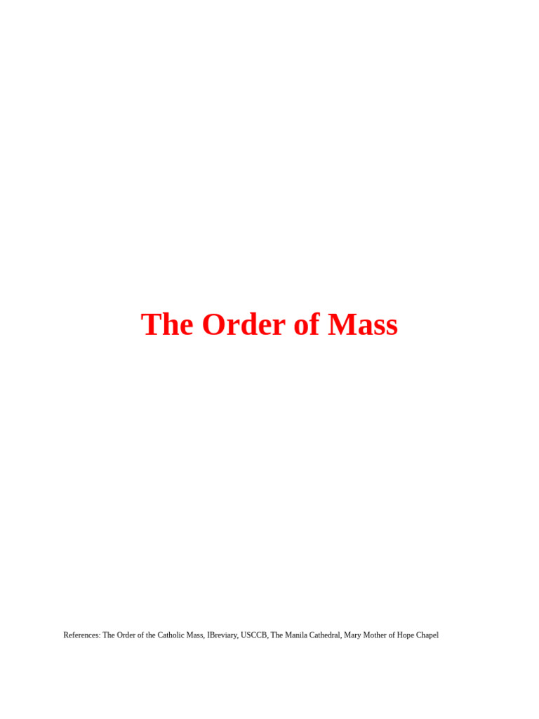 Order of Mass | PDF