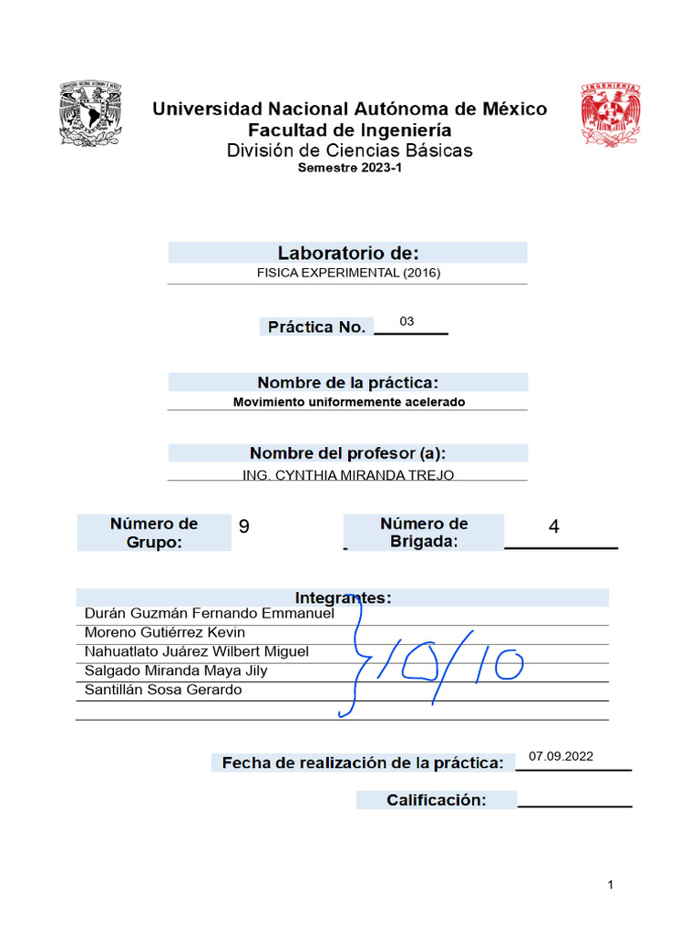 LAB FIS EXP GPO 09 REP PRAC 3 Brigada 4 | PDF