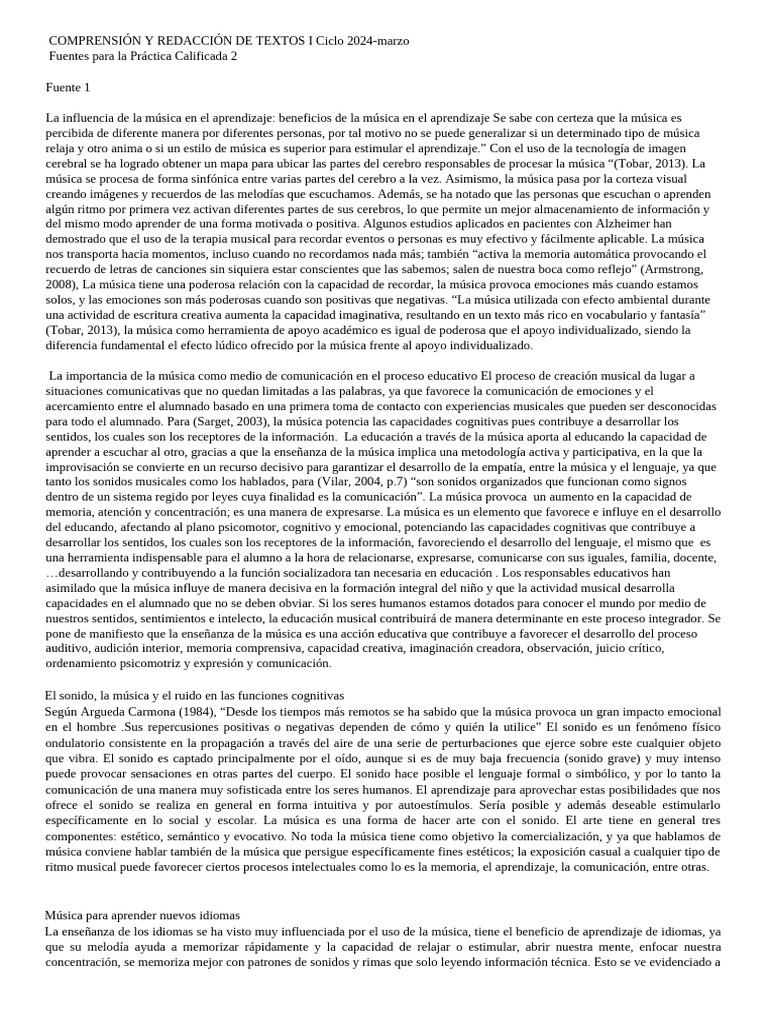 Fuentes+PC2 PDF TULDIB | PDF | Aprendizaje | Artes del Lenguaje y ...