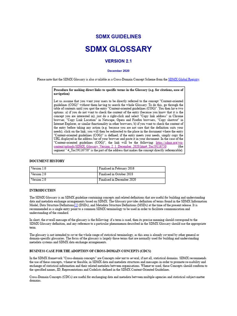 SDMX GUIDELINES | PDF
