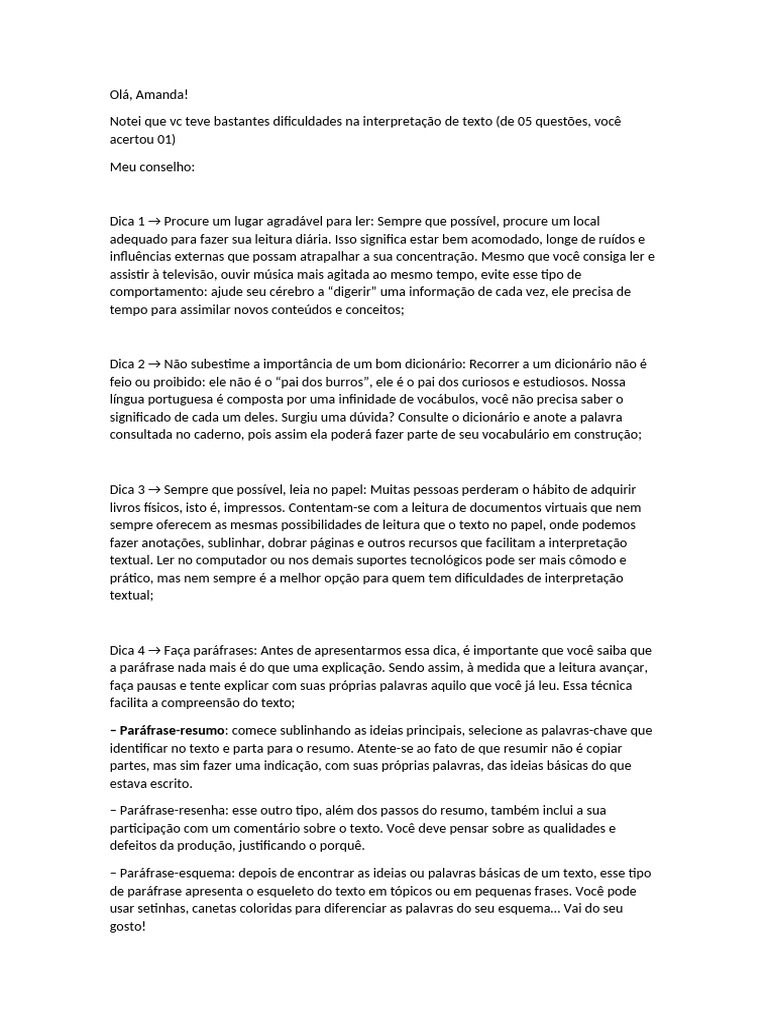 Como Interpretar Texto | PDF