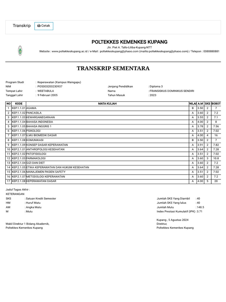 Transkrip | PDF