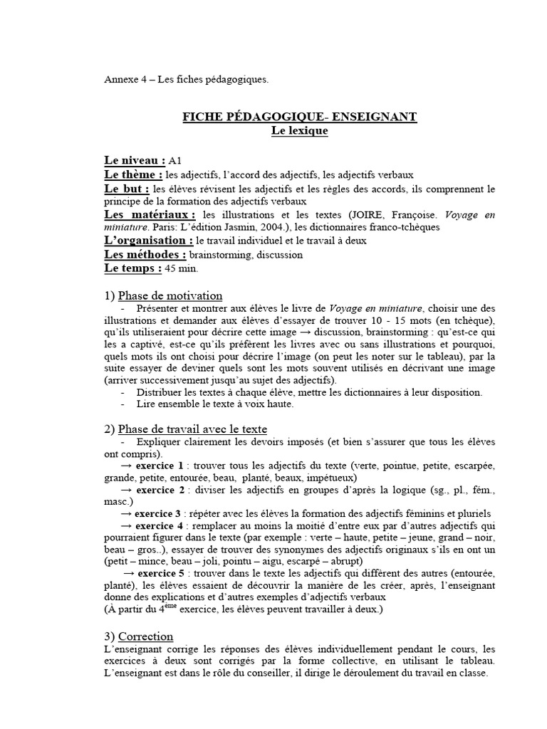 Fiches Pedagogiques | PDF