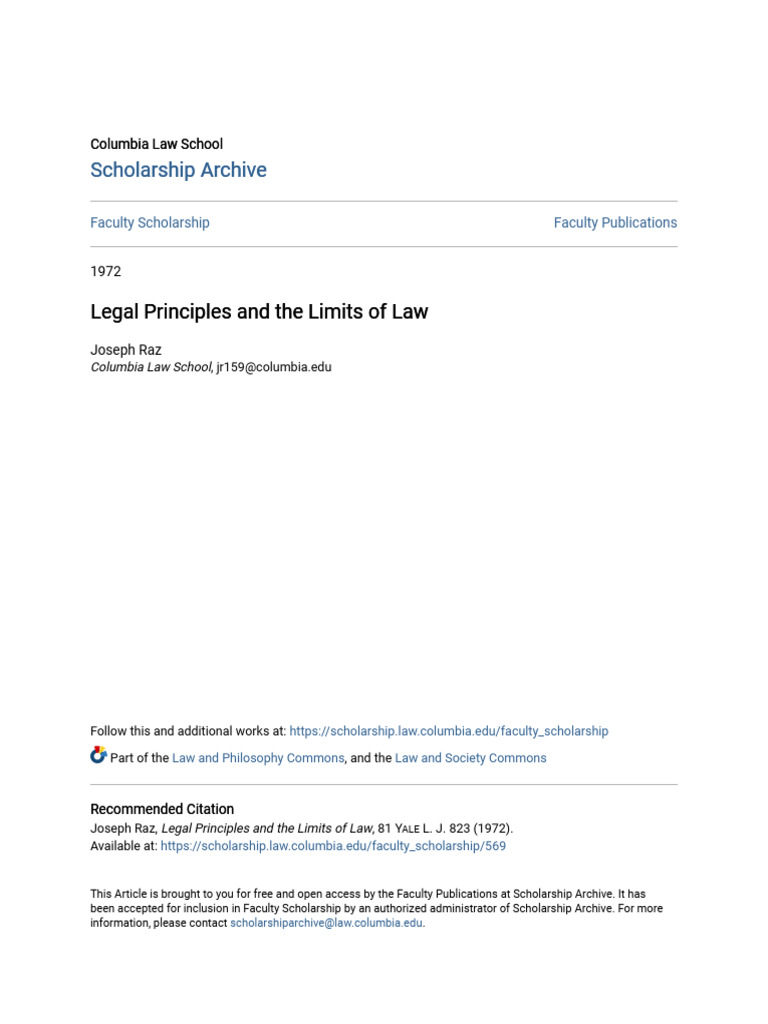 Legal Principles and The Limits of Law | PDF