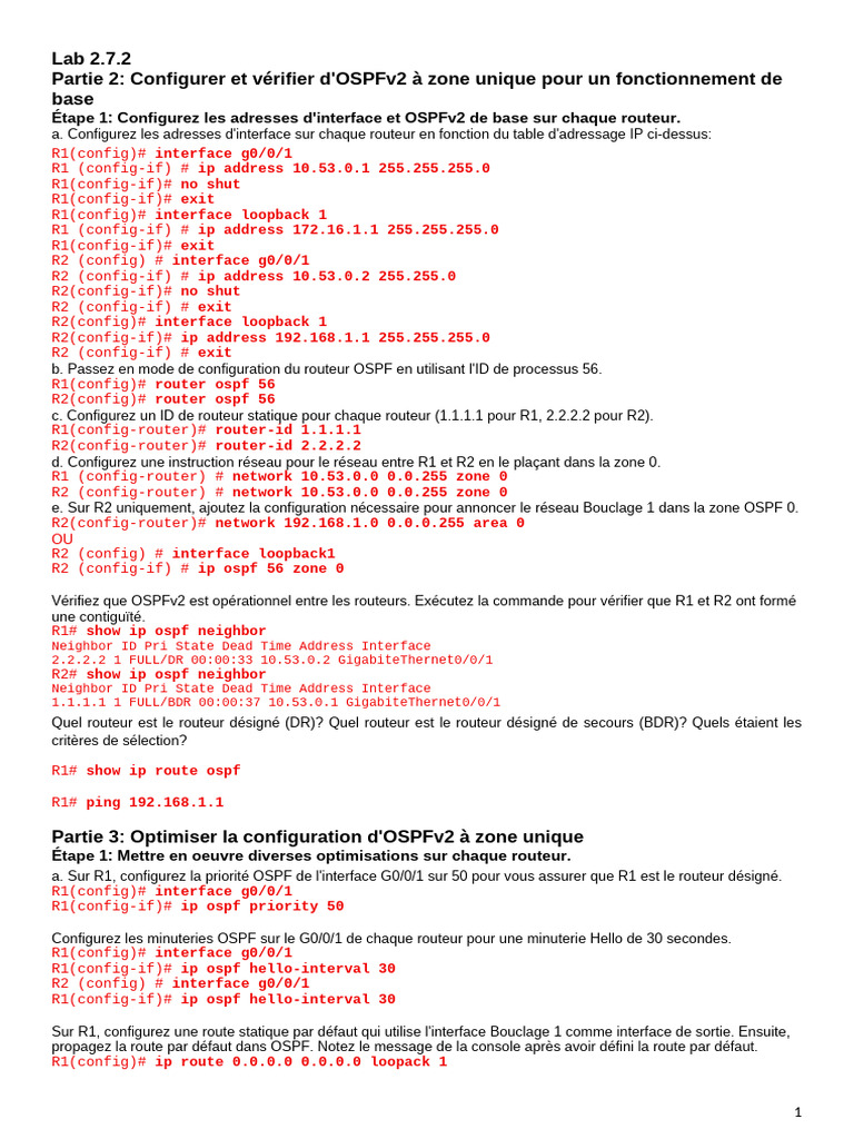 Commandes Ospf | PDF