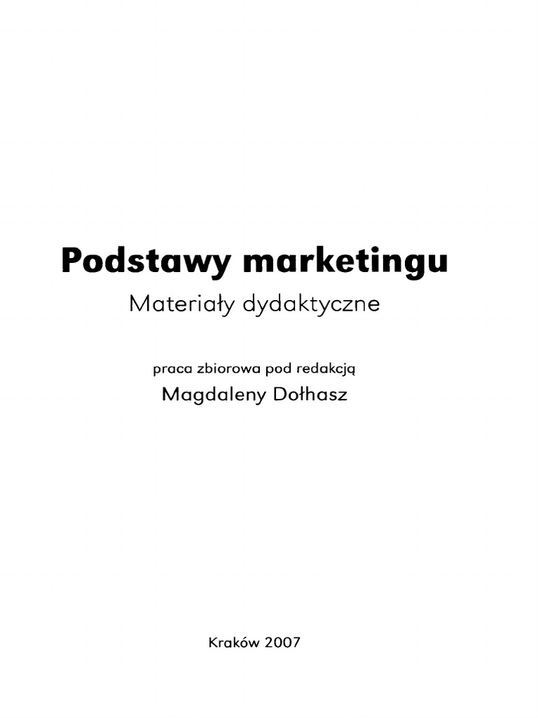 Podstawy Marketingu Materiały Dydaktyczne | PDF