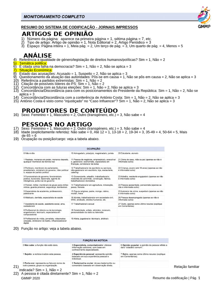 Guia codificação completo | PDF Guia codificação completo | PDF