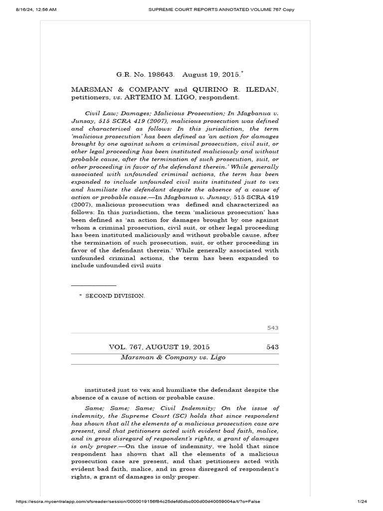 Marsman & Company vs. Ligo | PDF