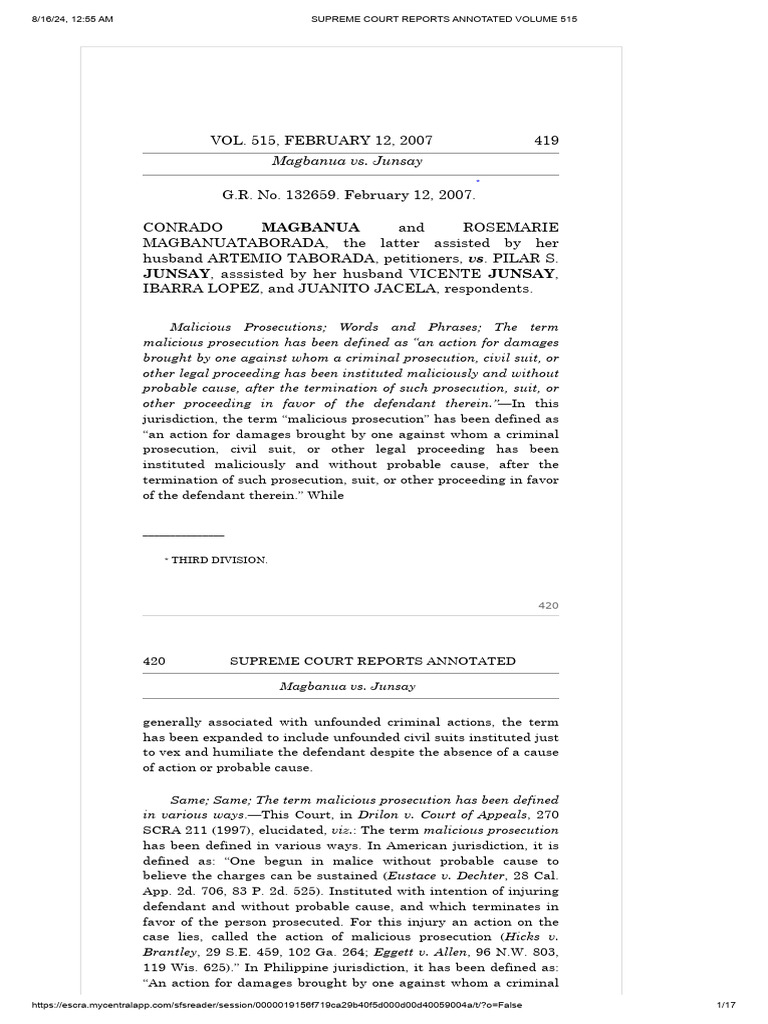 Magbanua vs. Junsay | PDF