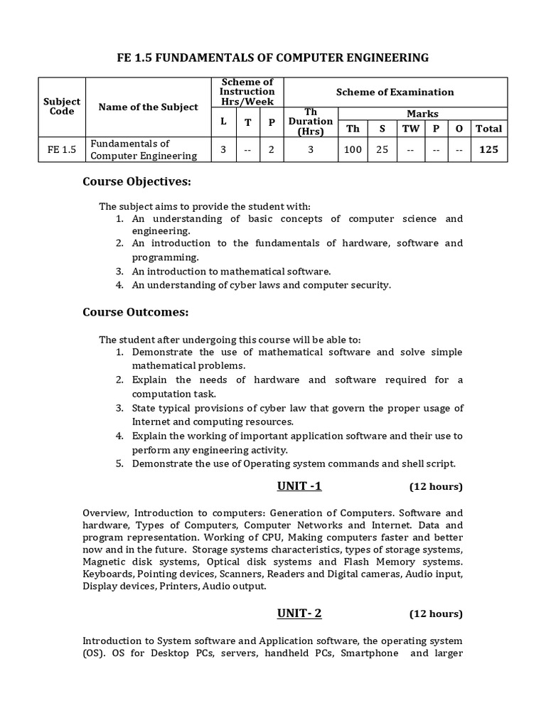 Syllabus of Second Year B.E. Computer Engg. | PDF | Matrix (Mathematics) | Pointer (Computer ...