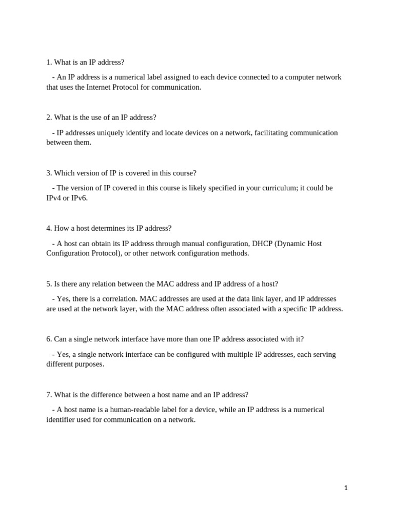 Answers To Tutorial Sheets 1 and 2 | PDF | Ip Address | Computer Network