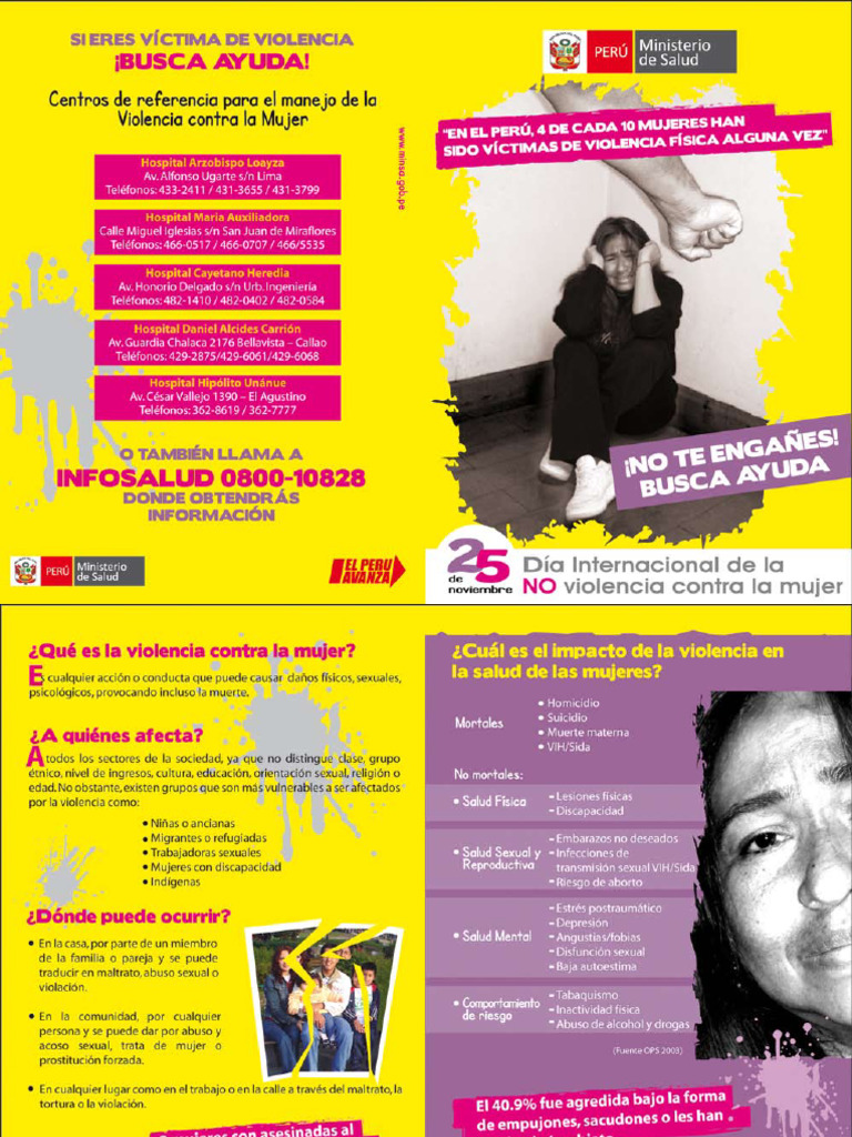 Diptico VIOLENCIA MUJER | PDF