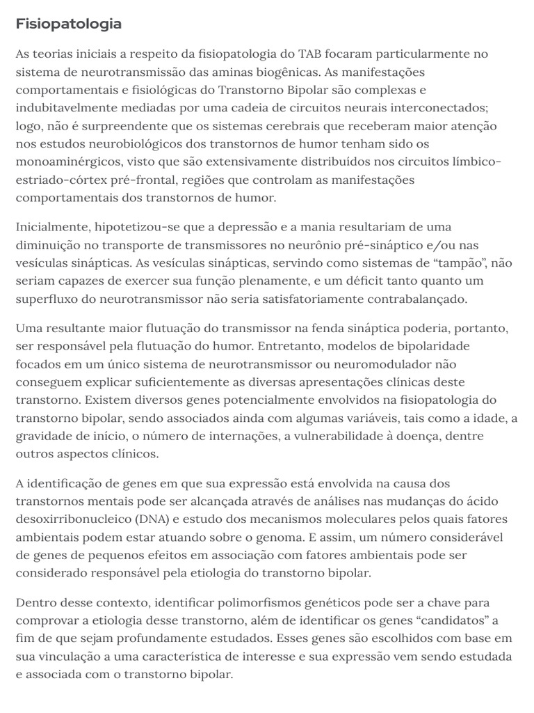 Resumo Transtorno Do Humor Afetivo Bipolar Ligas - Sanar Medicina | PDF Resumo Transtorno Do Humor Afetivo Bipolar Ligas - Sanar Medicina | PDF