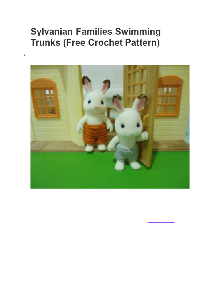 Free Crochet Pattern: Sylvanian Swim Trunks | PDF | Crochet | Clothing