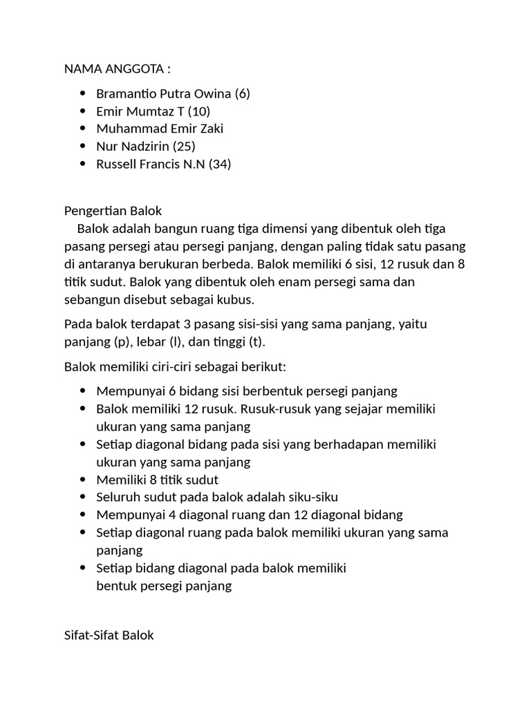 Balok Tio Hitam | PDF