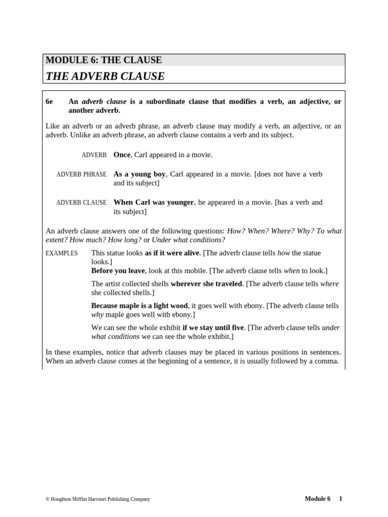 37 Adverb Clauses | PDF