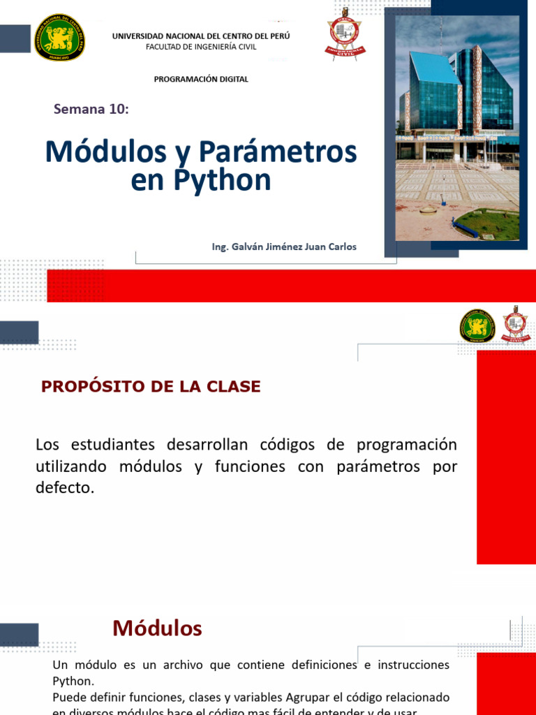 Modulos y Parametros Python | PDF | Python (lenguaje de programación) | Programación de computadoras