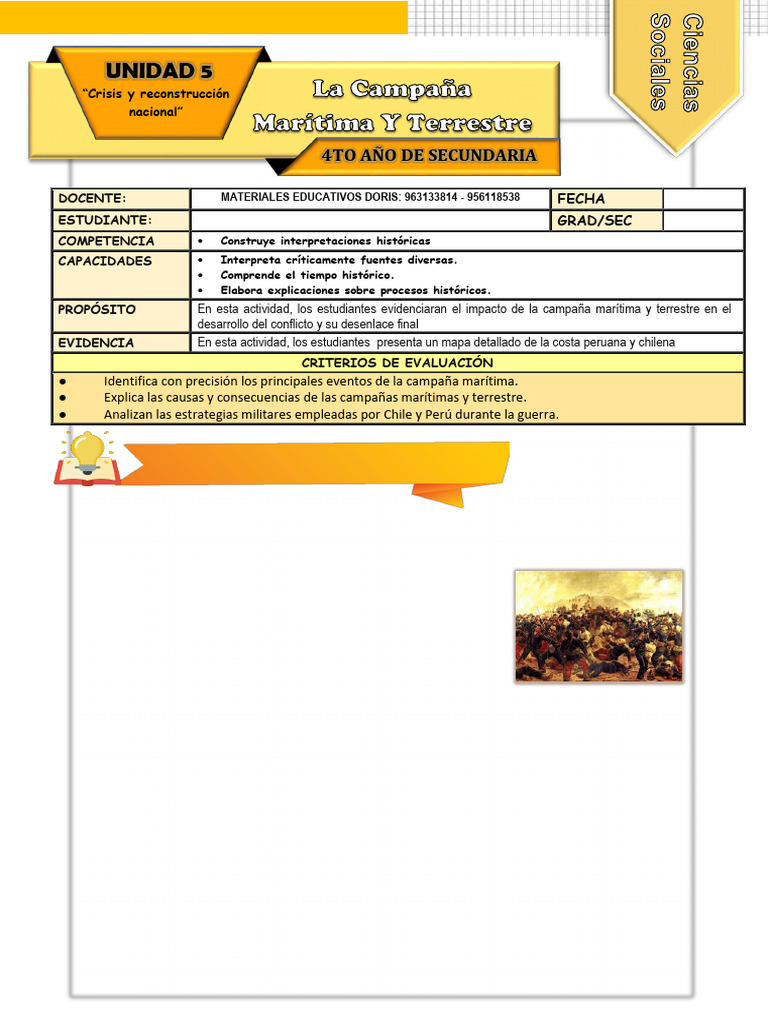 FICHA DE ACTIVIDAD CCSS 4°- SEMANA 3 | PDF