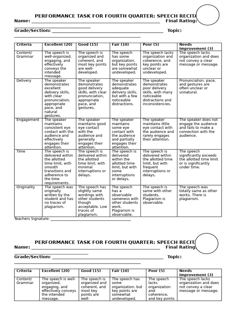 Performance Task For Fourth Quarter | PDF