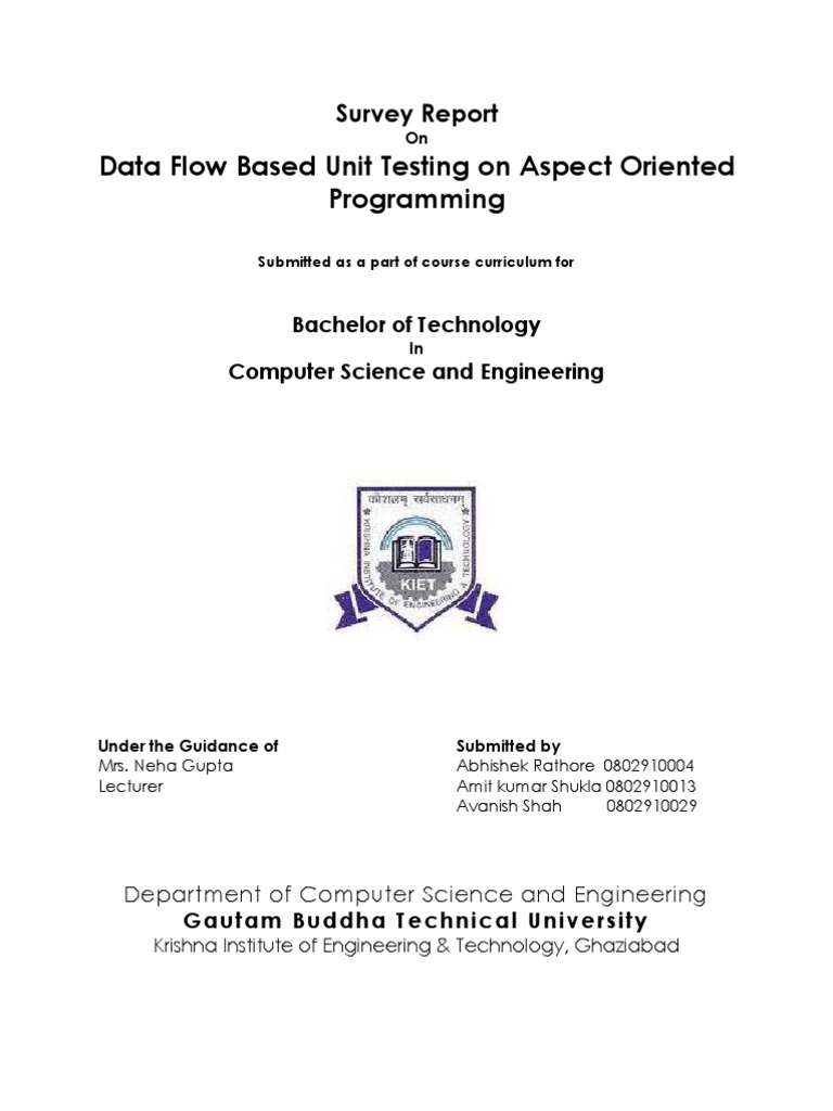 Data Flow Based Unit Testing On Aspect Oriented Programming: Survey ...