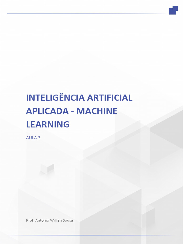 Inteligência Artificial Aplicada Machine Learning Aula 3 Pdf 5182