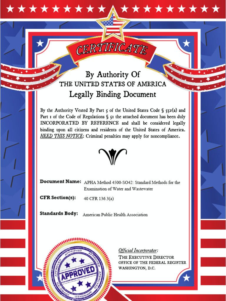 Apha Method 4500-So42.1992 | PDF | Law