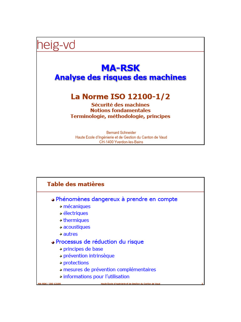 La Norme ISO 12100 - 2 | PDF