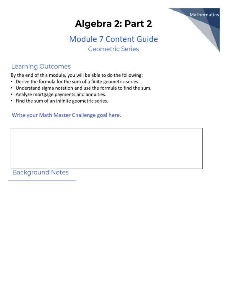 M07 Alg57 Content Guide | PDF