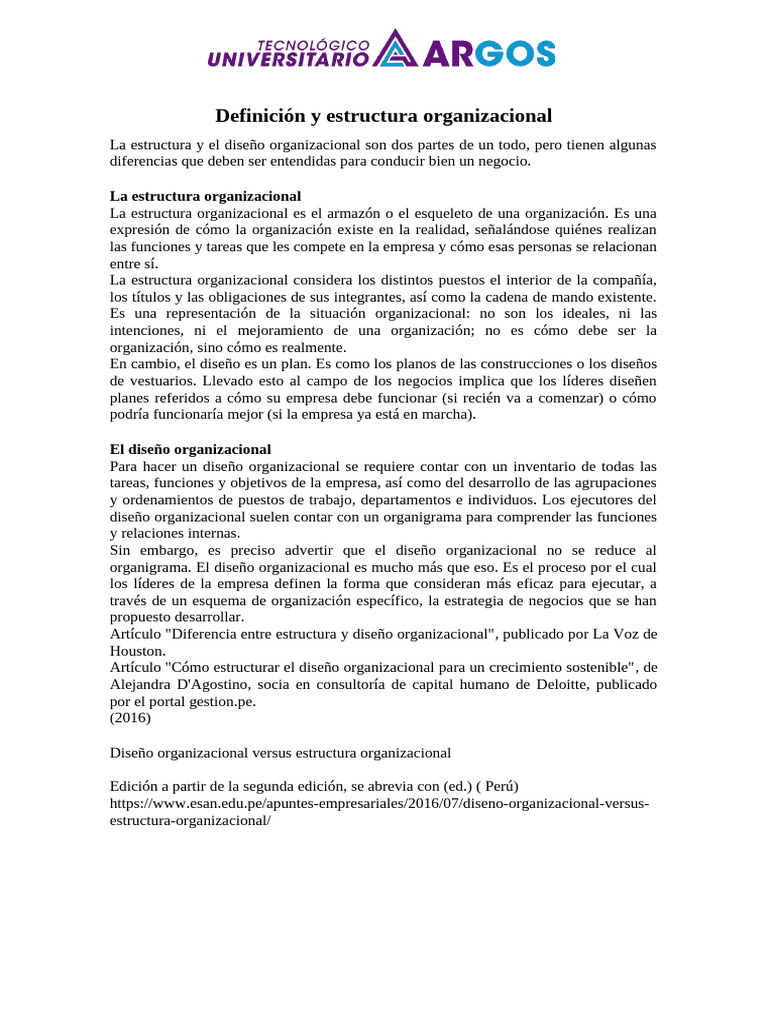 Definición y Estructura Organizacional | PDF