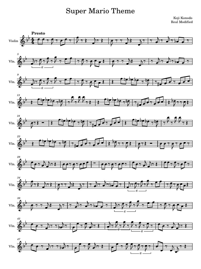 Super Mario Violin Part | PDF