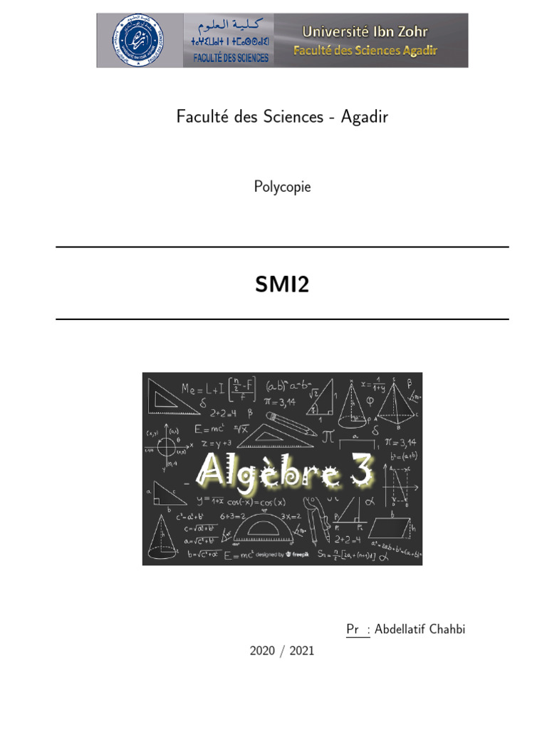 Cours Algèbre 3 + Examen | PDF